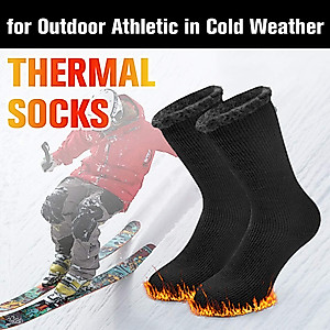 Busy Socks Winter Warm Thermal Socks for Men Women Extra Thick Insulated Heated Crew Boot Socks for Extreme Cold Weather, Medium, 1 Pair Black