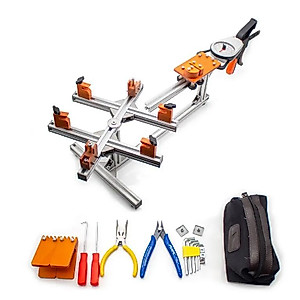 DIY Racket Frame Threading Machine Badminton Racket Stringing Machine Wire Stretcher Aluminum Alloy 20-32LB (A)