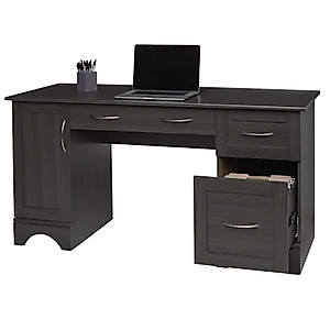 Realspace® Pelingo 60"W Computer Desk, Dark Gray