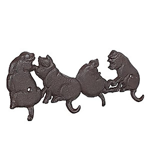 2pcs Coat Cartoon Rustic Hanging Rail Pig Hanger Towel for Home and Door Pattern Farmhouse Animal Kitchen Sweaters Hat Cast Racks Holders Special Clothes Coats Iron Room