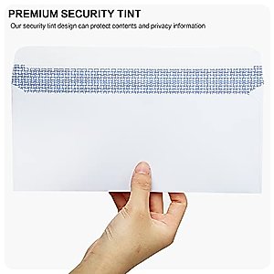 500#10 Single Left Window SELF Seal Security Envelopes, Designed for QuickBooks Invoices & Business Statements, Computer Printed Checks Peel and Seal Flap Number 10 Size 4-1/8 x 9-1/2 Inches, 24 LB