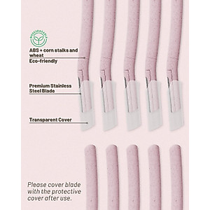 Dermaplane Razor for Women Face, 15 Pcs Microblade Eyebrow Razors, Multipurpose Dermaplaning Tool for Face, Face shavers for Women and Men (Pink)