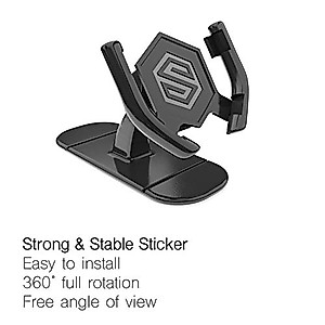 Spinoo Pop Clip Car Mount for Pop Grip Users – Includes Custom Phone Grip Socket & 3 Adjustable & Sturdy Pop Grip Car Mounts Such as 1 Windshield Mount, 1 Air-Vent Mount, 1 Dashboard Mount