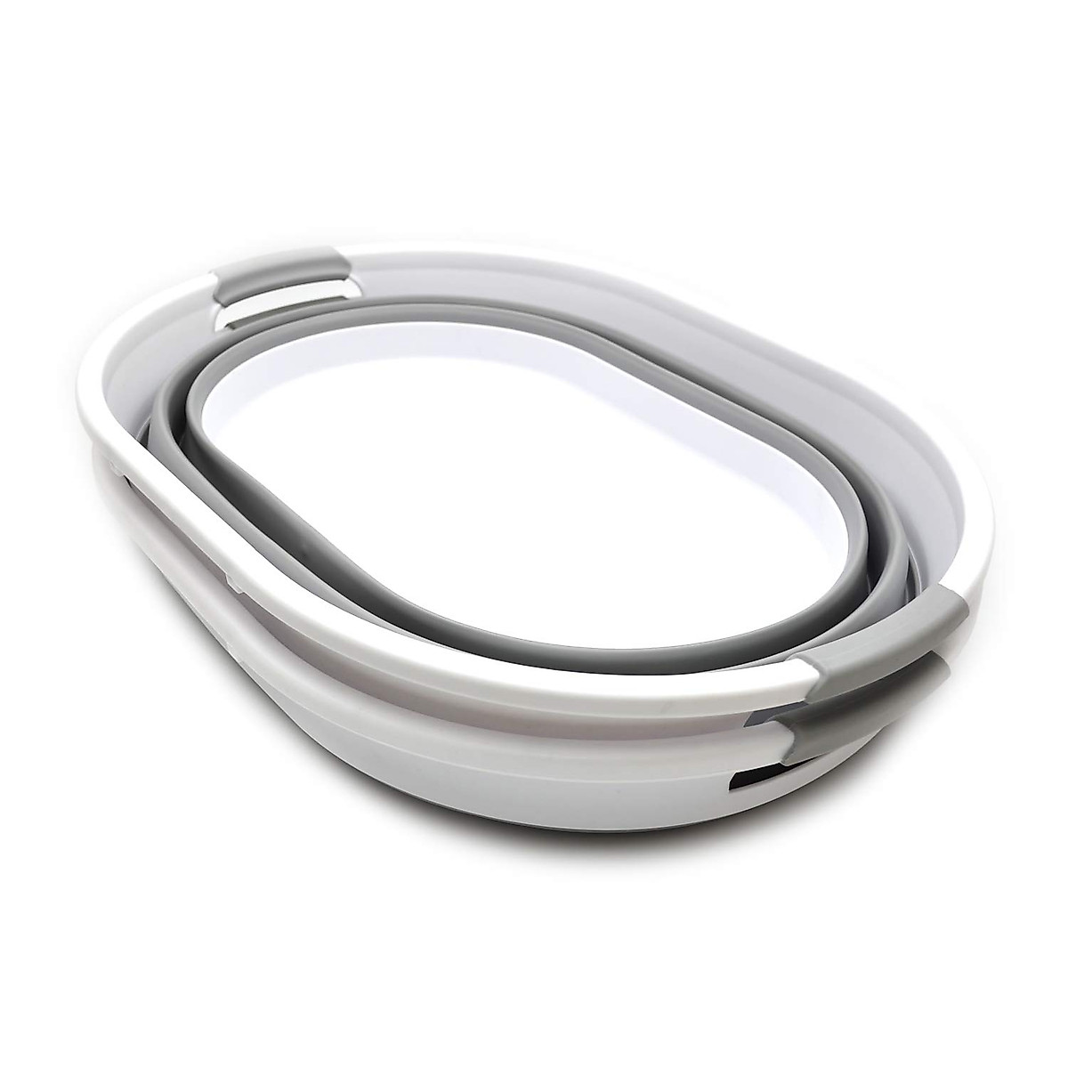 SAMMART Set of 2-39L (10.3 gallon) Collapsible Plastic Laundry Basket - Oval Tub/Basket - Foldable Laundry Washing Tub - Portable Washing Tub - Pop Up Saving