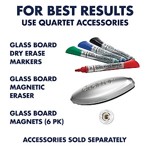 Quartet Magnetic Glass Dry Erase White Board, 74" x 42" Whiteboard, InvisaMount Horizontal Frameless Mounting (G7442IMW)
