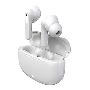 Active Noise Cancelling Headphones,Really ANC,HiFi Stereo ENC Bluetooth Earbuds, Transparent Mode Wireless Headphones Deep Bass Headset, 40 Hours Playtime for Phone Call or Music (pearl white)