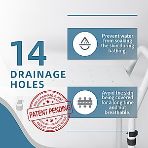 Shower Chair Seat with Arm for Inside Shower - Adjustable Shower Stool with Suction Feet for Seniors, Elderly, Handicap & Disabled-Adjustable Support Shower Bench