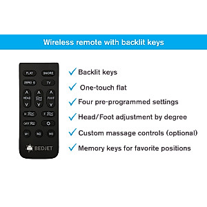 BedJet Adjustable Bed Frame - New Technology - Ultra-Slim 1.75" Thick Zero Clearance Legless Design for Any Bed Including Platform & Storage beds - Zero Gravity, Anti-Snore (Queen Frame Only)