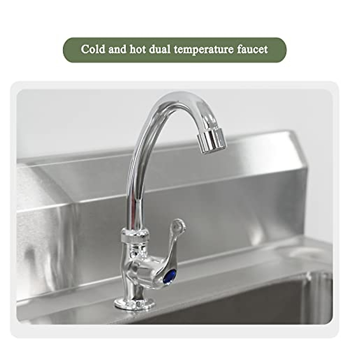 Free Standing Stainless-Steel Single Bowl, Commercial Restaurant Kitchen Sink Set W/Faucet Drainboard,Utility Sink Free Standing Single Bowl Kitchen Sink(Size:150cm,Color:A-Right platform)