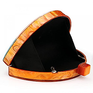 Clutch Purses Women Semicircle Evening Bag Splicing Color Crossbody Handbags for Wedding Cocktail Party Prom Banquet (Orange)