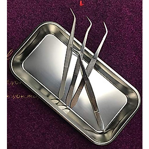 Medical Tray Stainless Steel (3 Pack), Dental Lab Instruments Surgical Metal Trays Bathroom Organizer
