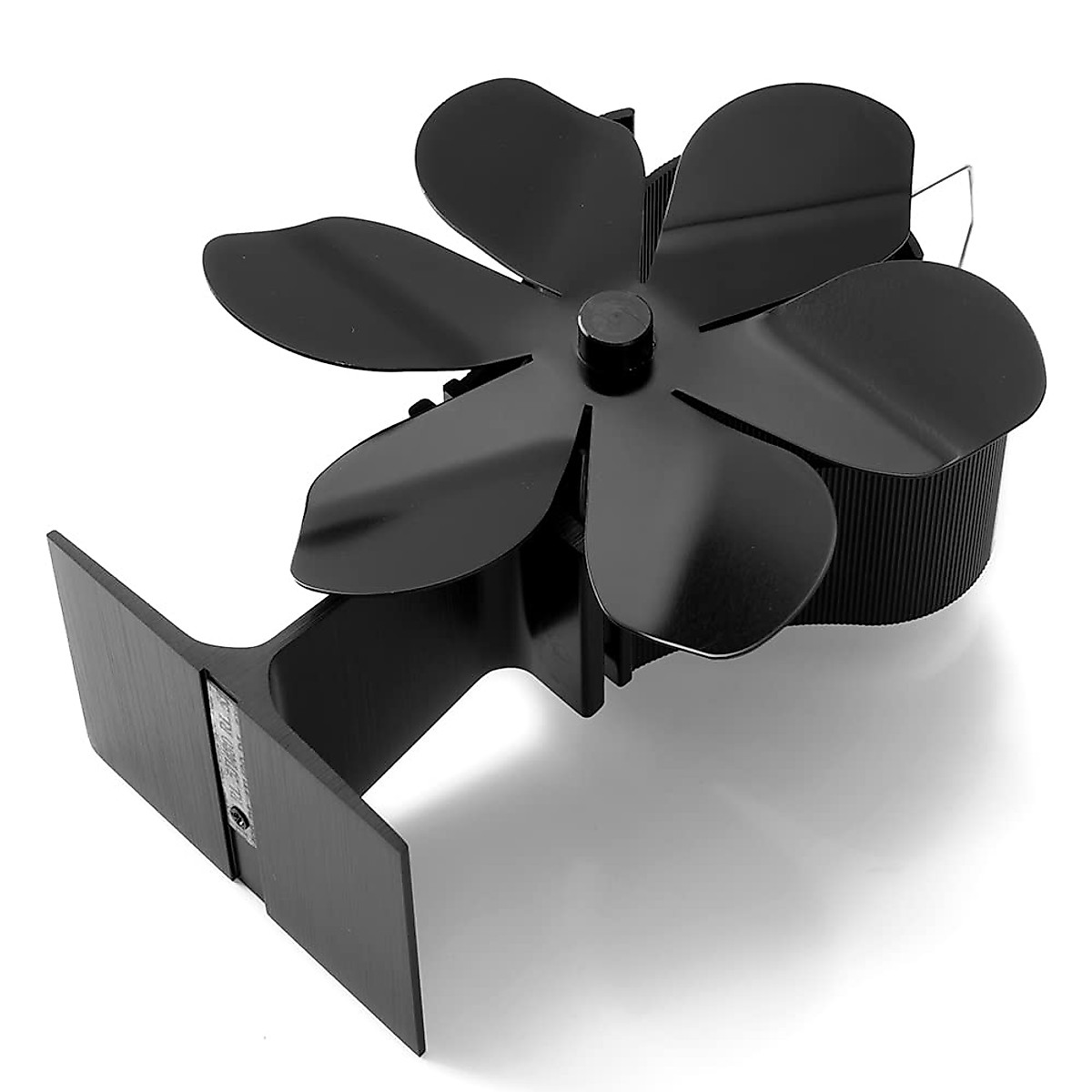 Leepesx Wood Stove Fan, Fireplace Fan Heat Powered Stove Fan Black 6 Blades Quiet Fireplace Fan Efficient Heat Distribution Stove Fan,Wood Stove Accessories