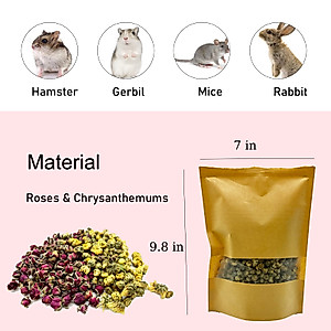 Acsist Natural Flower Soft Hamster Bedding Green Herbs Guinea Pig Bedding Small Animal Habitats Decor Odor Control Herbal Gerbils Chews Treats for Dwarf Hamsters Rabbits Ferrets