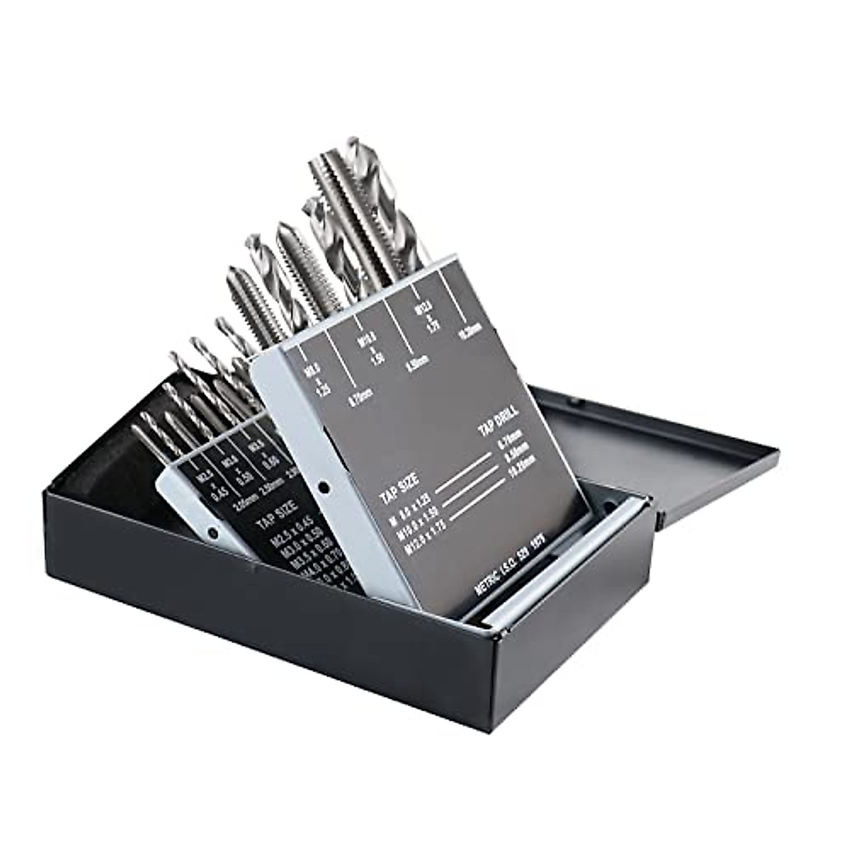 Accusize Industrial Tools 18 Pc Hss Tap and Drill Set, Metric, 0001-0052