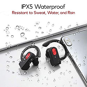 ZOpid Wireless Earbuds - TWS Bluetooth 5.0 Stereo Headphones with Microphone and Charging Case - Sweatproof/Waterproof Sports Earbuds with Adjustable Ear Hooks Works with Fire TV Stick