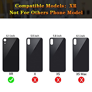 ReuWeu Back Glass Cover Replacement Compatible with iPhone XR 6.1" + Professional Tools (Yellow)