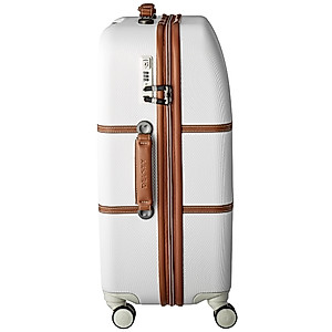 DELSEY Paris Chatelet Hard+ Hardside Luggage with Spinner Wheels, Champagne White, Checked-Medium 24 Inch