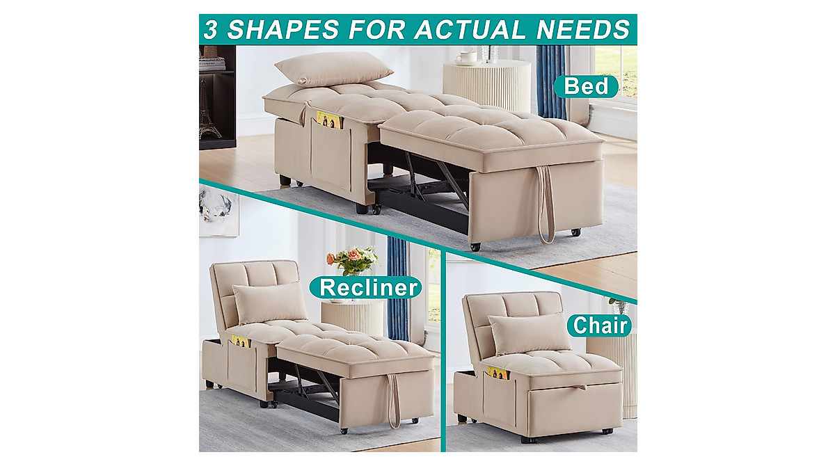 MWrouqfur 4-in-1 Sleeper Chair: Comfort & Versatility