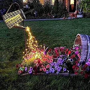 Morestar Solar Watering Can Garden Decor,Solar Lights Outdoor Decorative,Waterproof Solar Garden Lights Christmas Gift for Mom Grandma Women,Hanging Solar Lantern Decor for Table Patio Porch Yard Lawn