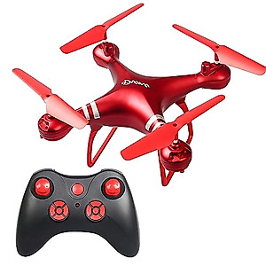LF608 Fly Toy Drone - Controlled Aircraft Toy,816 Brushed Coreless Motor,15+mins Flying Time (RED)