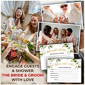 STOFINITY Advice and Wishes for The Mr and Mrs - Wedding Advice Cards for Bridal Shower Decorations, Bridal Shower Advice Cards for Bride and Groom, Bridal Shower Games Advice and Well Wishes Box