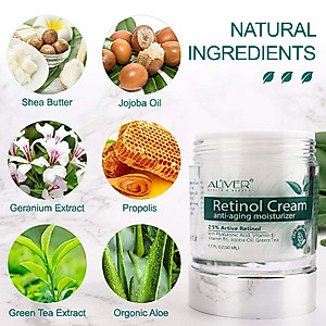 IFUDOIT Retinol Cream for Face, Face Moisturizer with 2.5% Retinol, Hyaluronic Acid, Day and Night Anti-Aging Moisturizing Cream for Women and Men, for All Skin Types