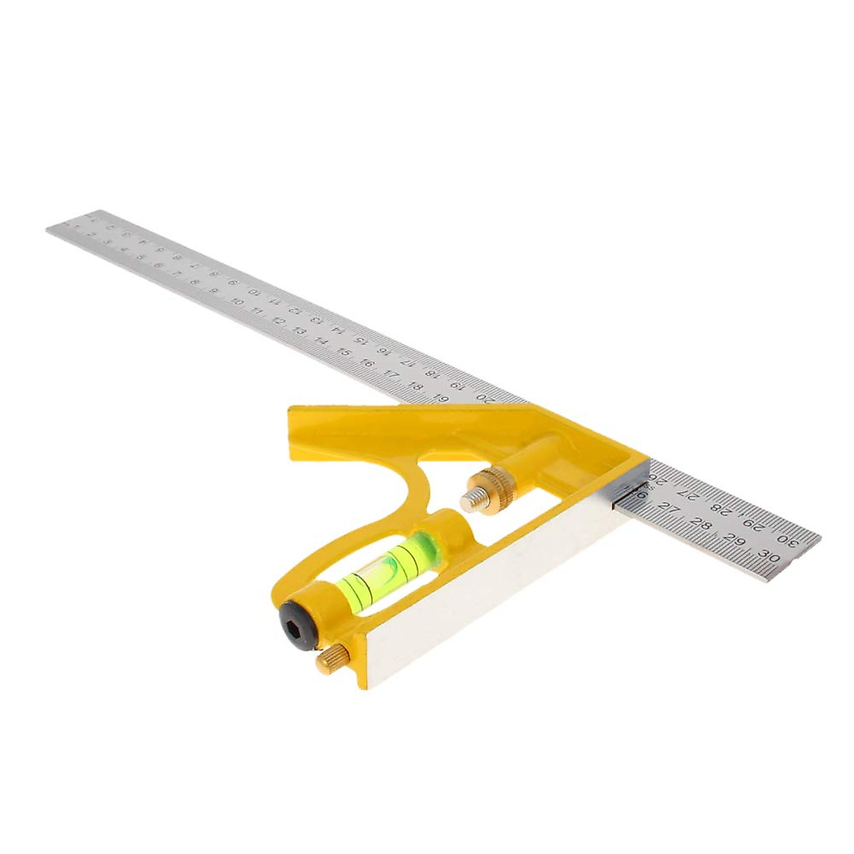 Utoolmart 300mm Yellow Base Stainless Steel Framing Square Right Angle Ruler Thicken Try Square Ruler Tools for Carpenter Engineer 1 Pcs