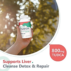 KoNefancy TUDCA Liver Supplements 1000 mg-Bile Salts for Liver Cleanse Detox-Milk Thistle Herbal Blend with Fulvic and Humic Acid for Liver,Digestive Health,60 Vegan Capsules