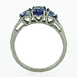 Carillon Tanzanite Oval Shape 7x5MM Natural Earth Mined Gemstone 925 Sterling Silver Ring Unique Jewelry for Women & Men
