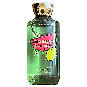 Bath and Body Works Watermelon Lemonade Gift Set Bundle with Shower Gel Soap and Loofah Pouf Sponge