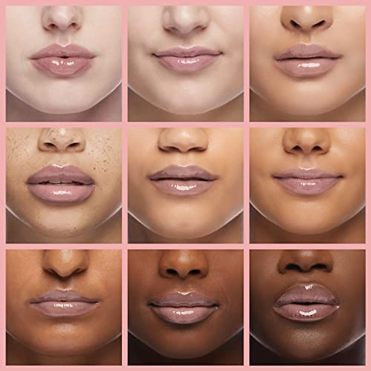 BANGFENG Big Brush Head Lip Glow Oil Plumping Tint, Tinted Lip Balm Transparent Lip Care, Moisturizing Non-sticky Fresh Shiny Texture Lip Oil - Strawberry (Pink)