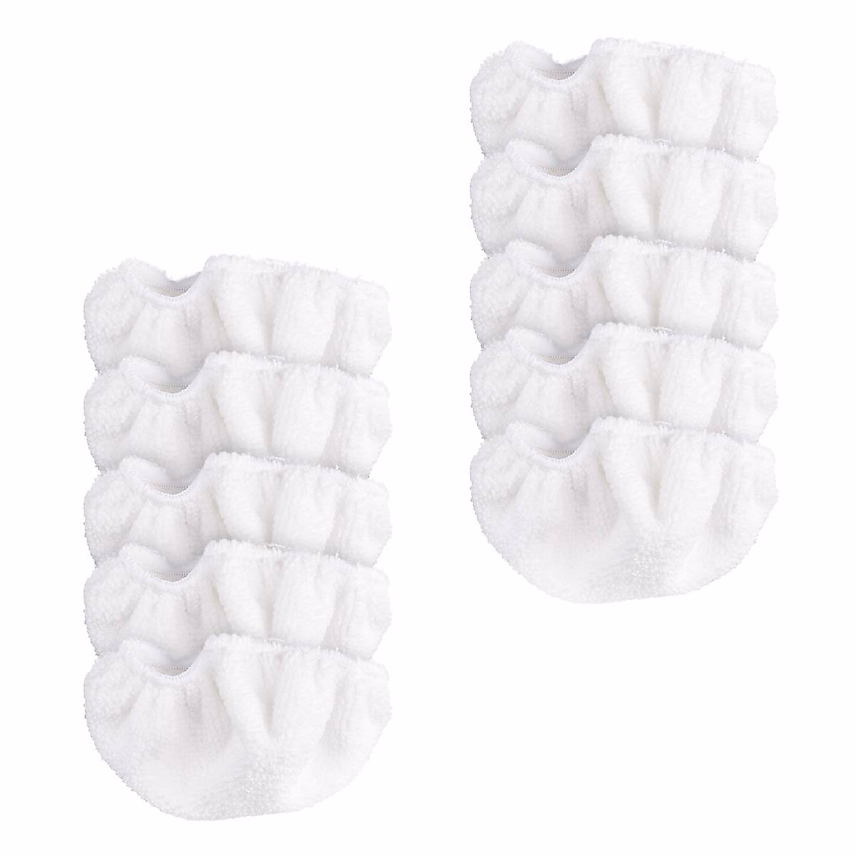 Navaris Microfibre Pads for Steam Cleaner - Set of 10 Replacement Cloths Handheld Steamer 49454 - Washable Wipes for Floor, Wall, Cleaning