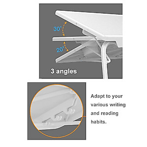 Table Mate II TV Tray Table - Folding TV Dinner Table, Couch Table Trays for Eating Snack Food, Stowaway Laptop Stand, Portable Bed Dinner Tray - Adjustable TV Table with 3 Angles, Cup Holder, White