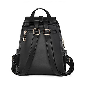 Anti-theft Backpack Purse Ladies Shoulder Bag Soft Leather Backpack Ladies Backpack Ladies Large Capacity Bag,Black Backpack,27 * 12 * 33CM