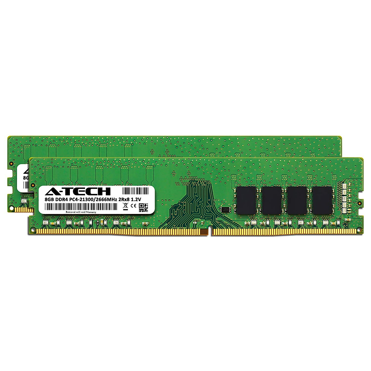 A-Tech 16GB (2x8GB) DDR4 2666MHz DIMM PC4-21300 UDIMM Non-ECC 2Rx8 1.2V CL19 288-Pin Desktop Computer RAM Memory Upgrade Kit