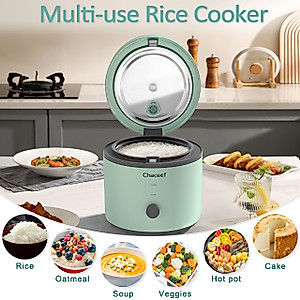 CHACEEF 1.5L Rice Cooker 3-Cups Uncooked & CHACEEF 1.2L Mini Rice Cooker 2-Cups Uncooked, Green