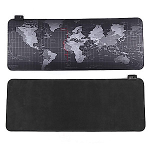 Ruiqas Gaming Mouse Pad RGB Mouse Pad Luminous Large World Map Mice Mat Waterproof Non- Slip Rubber Base 800x300