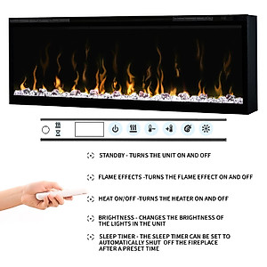 Dimplex IgniteXL 74" Built-in Linear Electric Fireplace (Model: XLF74), 8530/5118 BTU, 240/120 Volt, 2500/1500 Watt, Black
