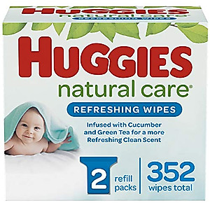 HUGGIES Refreshing Clean Baby Wipes, 172 Count (Pack of 2), 352 Total Wipes