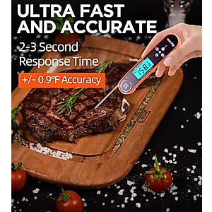 Nycetek Digital Cooking Thermometer, Accurate & Waterproof Instant Read Meat Thermometer with Backlit, Calibration, Probe, Food Thermometer for Kitchen, Grilling, Candy, BBQ, Oil Fry, Baking and More