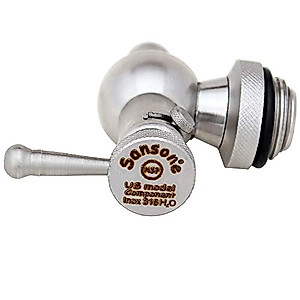 Sansone Stainless Steel Water Dispenser with Spigot, 2.64 Gallon, 10 Liter, Silver