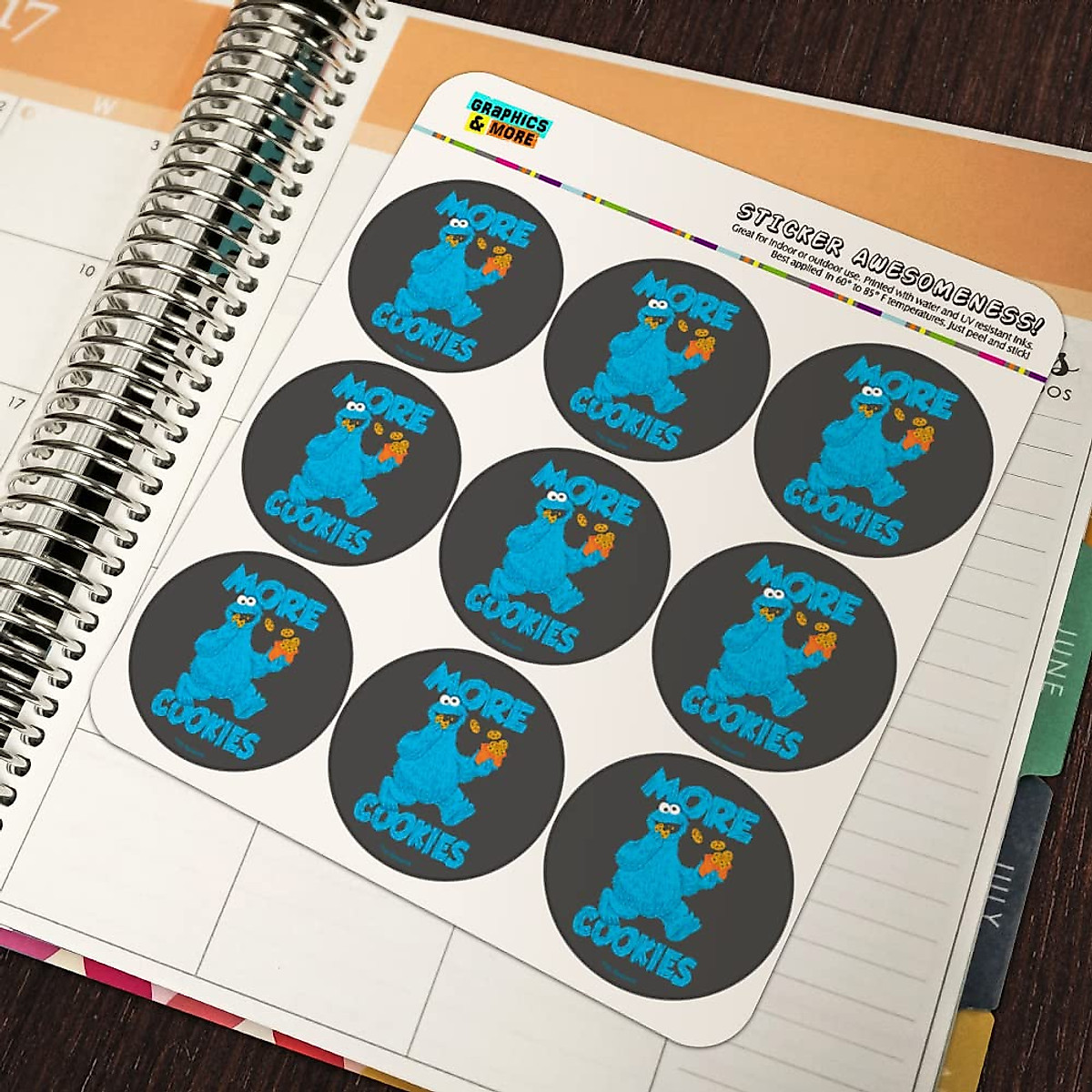 Sesame Street Cookie Monster More Cookies Planner Calendar Scrapbooking Crafting Stickers