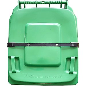 YYST Bin Strap Garbage Lock Trash Can Lid Strap Outdoor Garbage Can Strap One Piece - No More Mess !