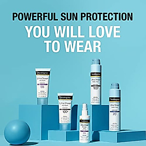 Neutrogena Ultra Sheer Dry-Touch Sunscreen Lotion, Broad Spectrum SPF 55 UVA/UVB Protection, Light, Water Resistant, Non-Comedogenic & Non-Greasy, Travel Size, 3 fl. Oz