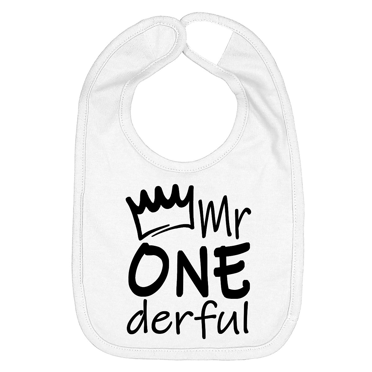 Aiden's Corner Handmade Cute Baby Boy First Birthday Smash Cake Bibs - 1st Birthday Mr Onederful Bib (White)