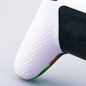 YoRHa Studded Silicone Transfer Print Cover Skin Case ONLY for Nitendo Official Switch Pro Controller x 1(Spashing Paint) with Pro Thumb Grips x 8