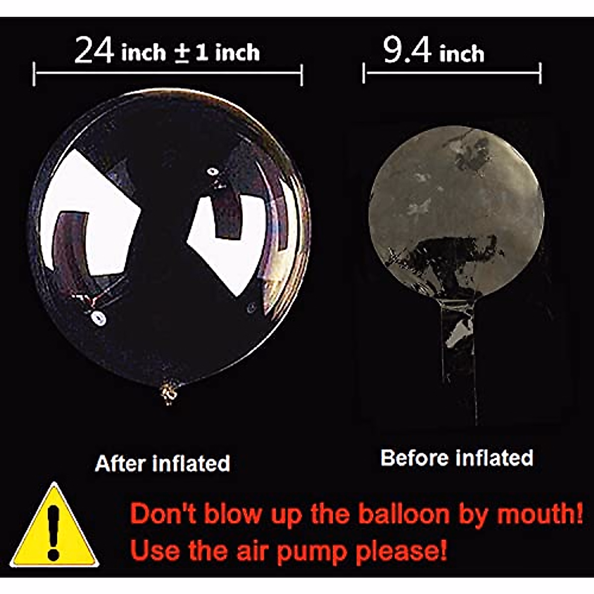 Bobo Balloons 25 Packs, 24 Inch Helium Style Transparent Bubble Bobo Balloons for LED Light Up Balloons, Gifts for Christmas,Wedding,Birthday Party Decorations (LED String Not Included) (25 PCS)1