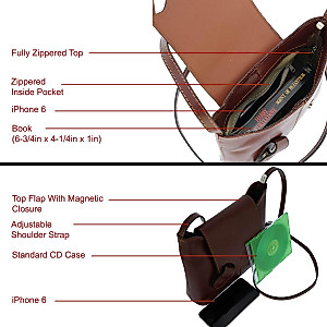 Fioretta Italian Genuine Leather Crossbody Shoulder Bag Handbag For Women