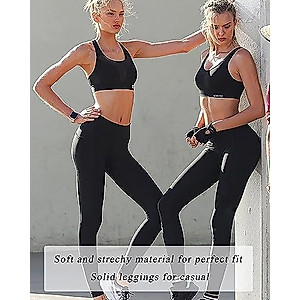 KT Buttery Soft Leggings for Women - High Waisted Leggings Pants with Pockets - Reg & Plus Size (Black,Tween)