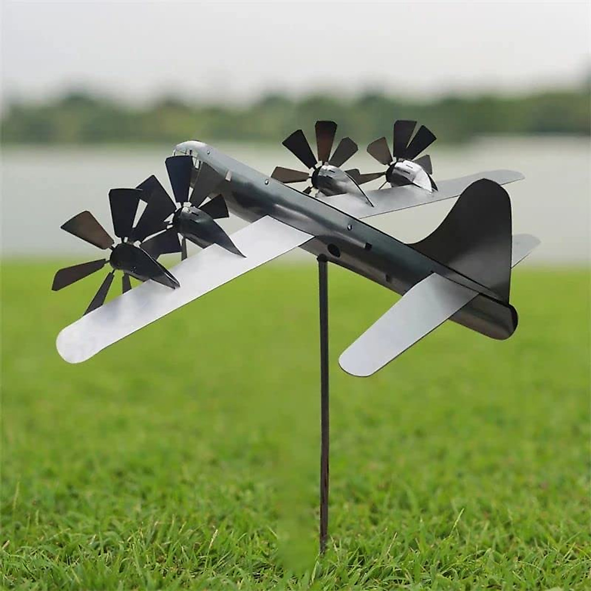 HAIHUANG Pure Handmade Creative Spraying B-29 Metal Aircraft Wind Trimmer, Wind and Move, Home Garden Decoration Preferred 11.8x12.9x3.2 B-2911 0